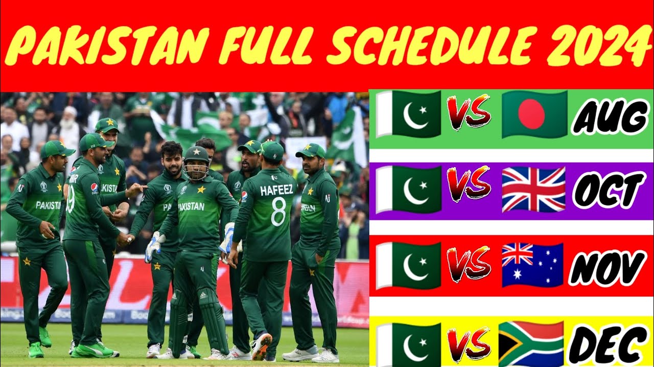 Pakistan cricket team full schedule 2024 untill 2025 - YouTube