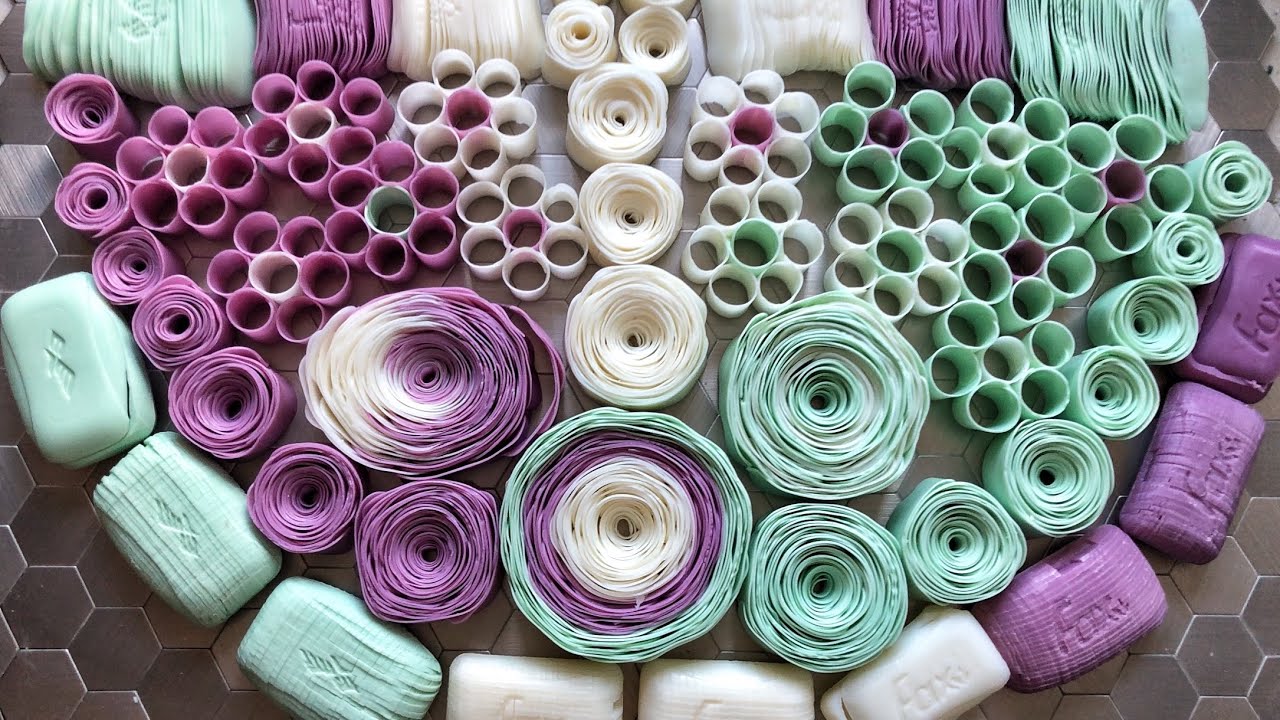 ASMR crush soap, soap cubes, boxes with starch, satisfying video - YouTube