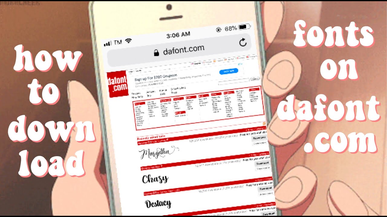 how to download fonts from dafont ⁀ phonto & vont ୭ - YouTube