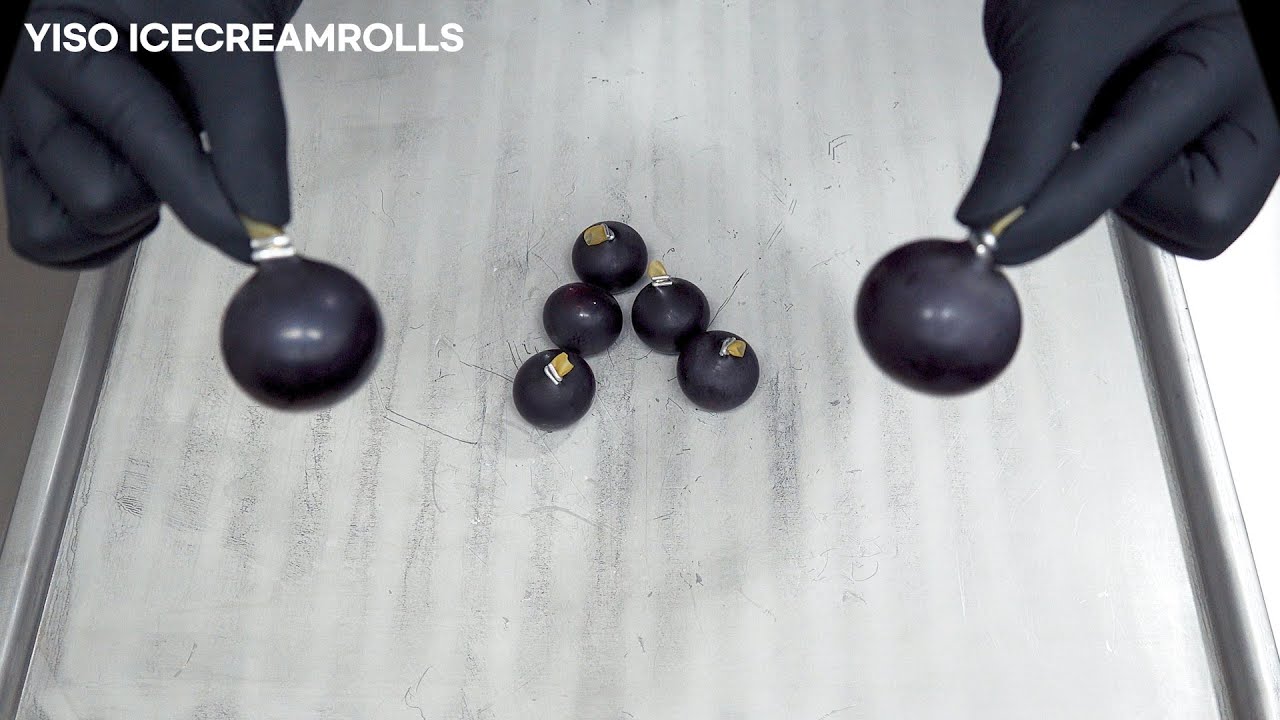 ASMR 거봉젤리 철판아이스크림 / KOREA KYOHO JELLY / ICE CREAM ROLLS / ROLLICE ...