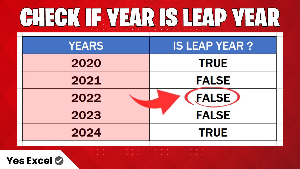 Check If A Year Is A Leap Year In Excel YouTube Check If A Year Is A Leap Year In Excel YouTube