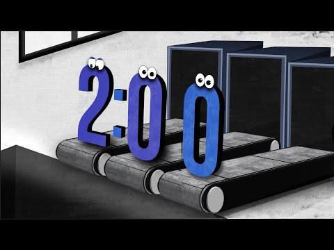 2 Minute Cartoon Character Countdown Timer on a Moving Conveyor Belt ...
