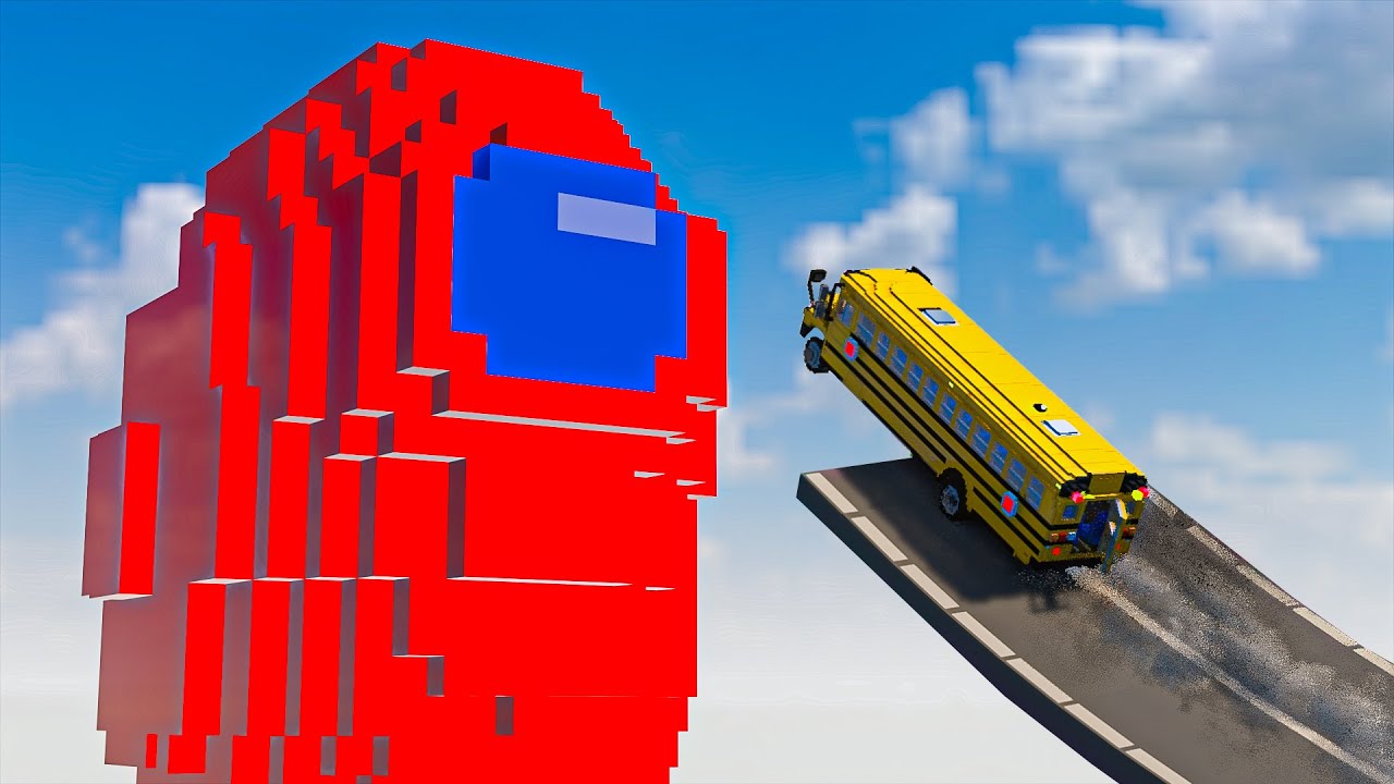 CARS JUMP OVER AMONG US - Teardown - YouTube