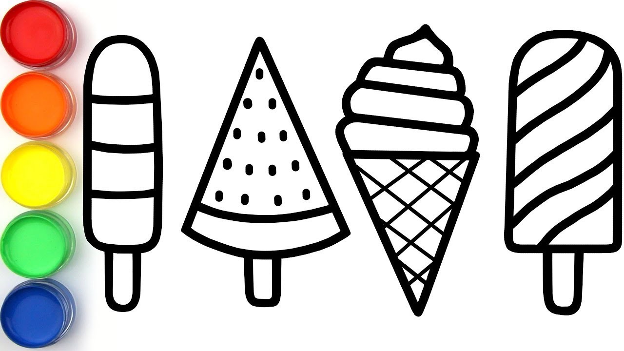 How to draw a ice-cream, painting, coloring for kids art #coloring # ...