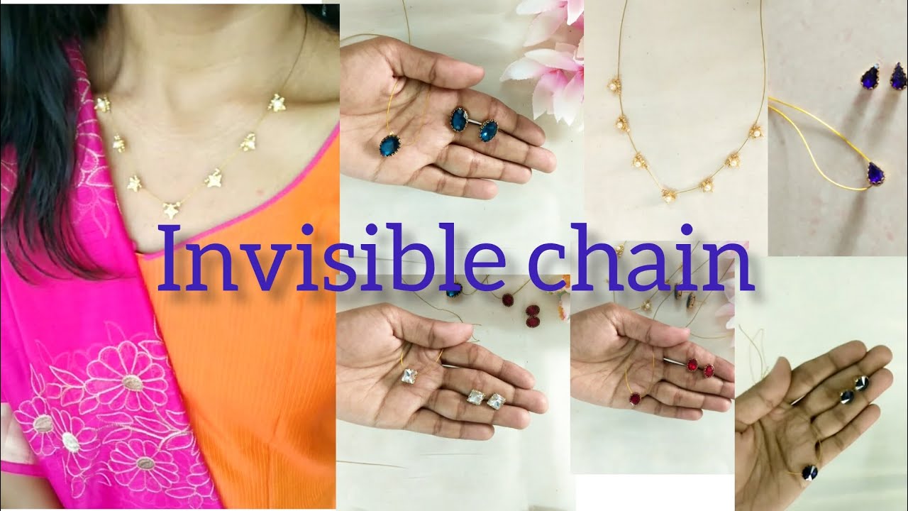 Trending invisible chain making|simple neckchain making at home|festive ...
