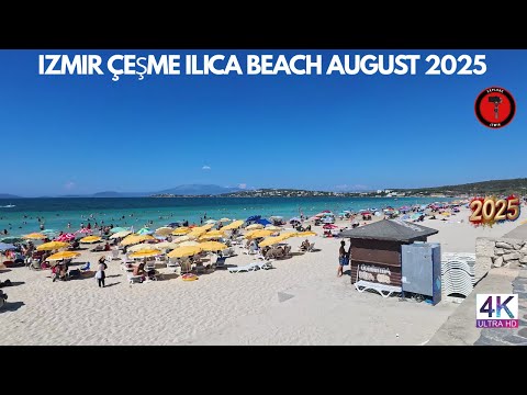 [4K] Bikini Beach / Ilıca Beach Walk 2025 🇹🇷🏖️ Izmir, Turkey
