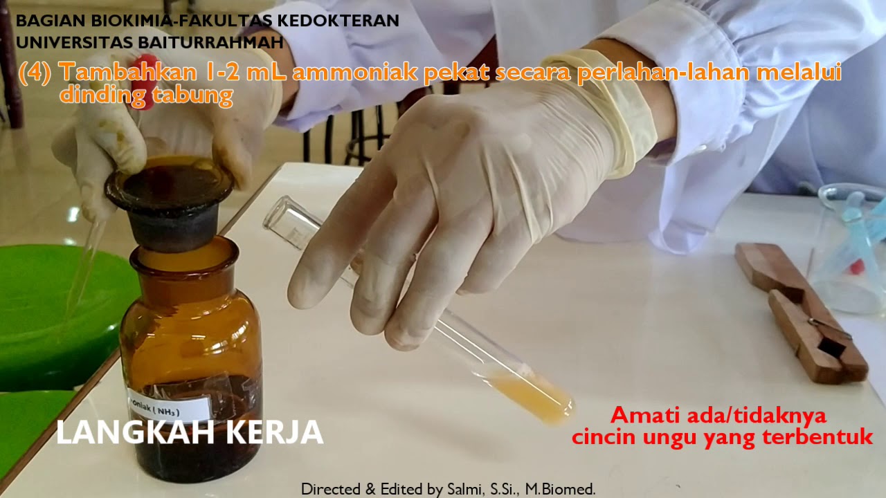 PRAKTIKUM BIOKIMIA 5.B UJI SENYAWA KETON PADA URIN - YouTube
