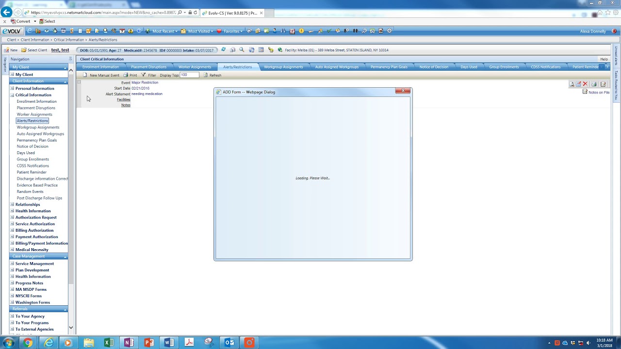 myEvolv IE - how to add alerts and restrictions - YouTube