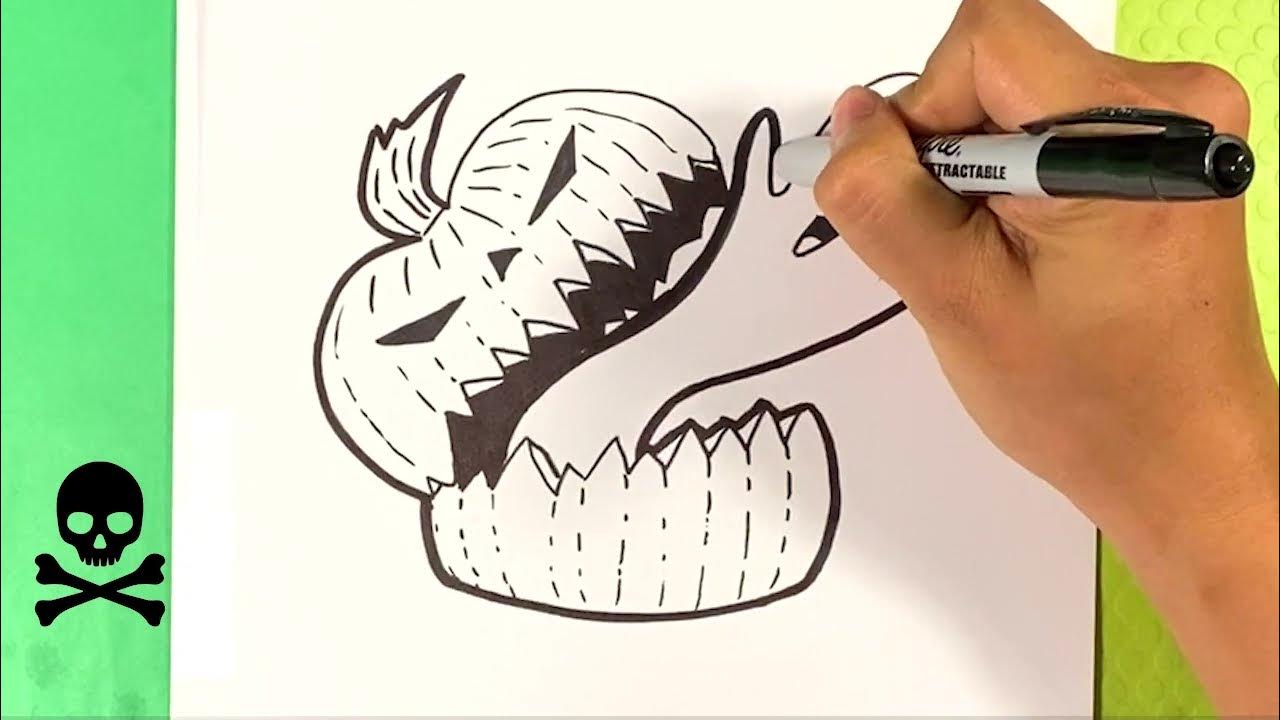 EASY How to Draw PUMPKIN with GHOST - YouTube