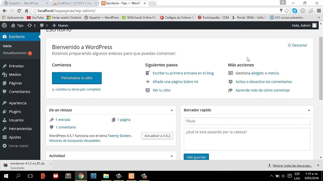 Como Instalar Wordpress Con Xampp Youtube