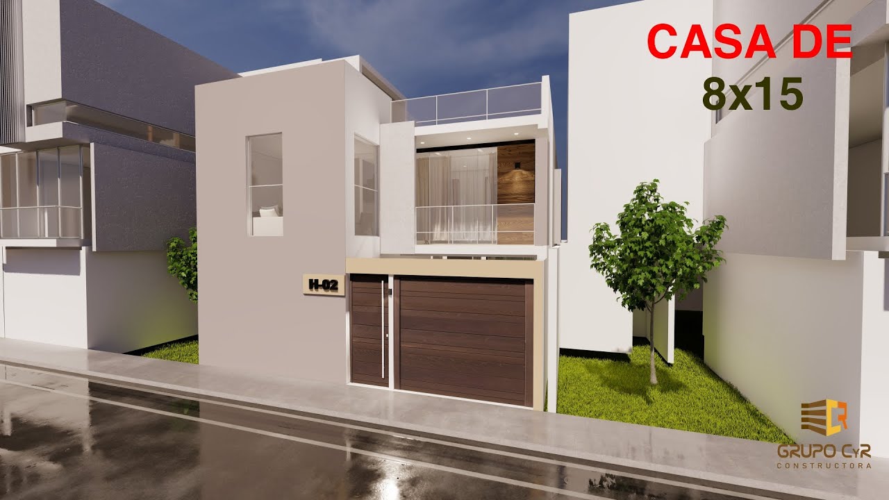 PLANO DE CASA DE 8x15 - CON EXCELENTE DISTRIBUCIÓN - YouTube