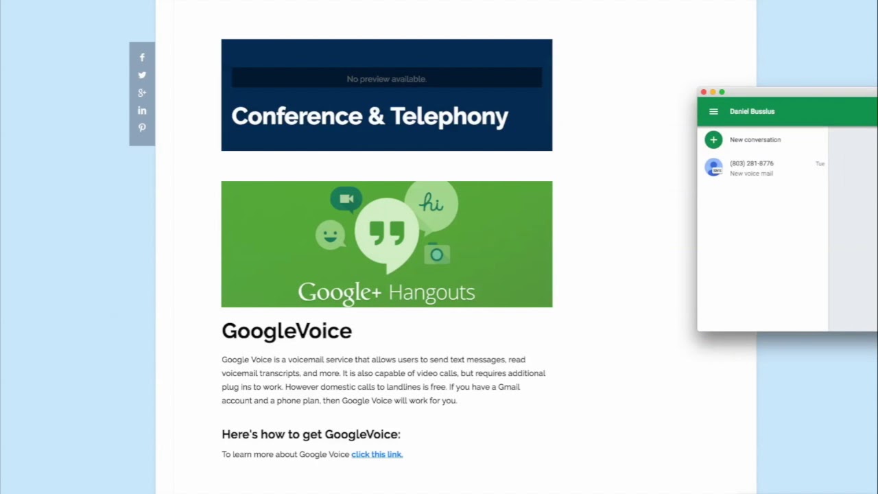 Google Voice - Tools The Pros Use by Daniel Bussius - YouTube