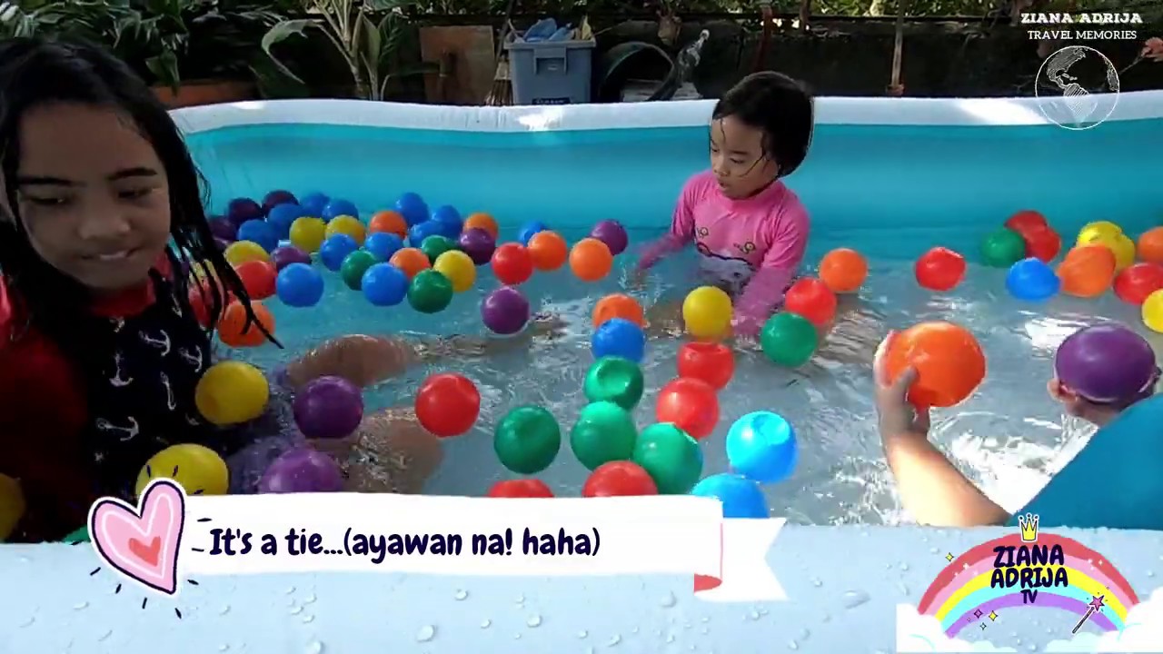 Fun KIDS GAME CHALLENGE in our SWIMMING POOL Inflatable - YouTube