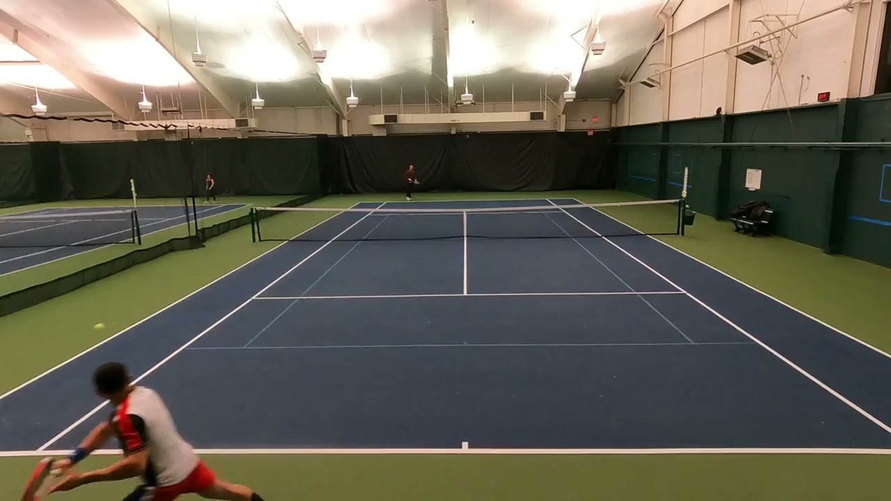 Demolishing down the line forehand & inside out backhand combination ...