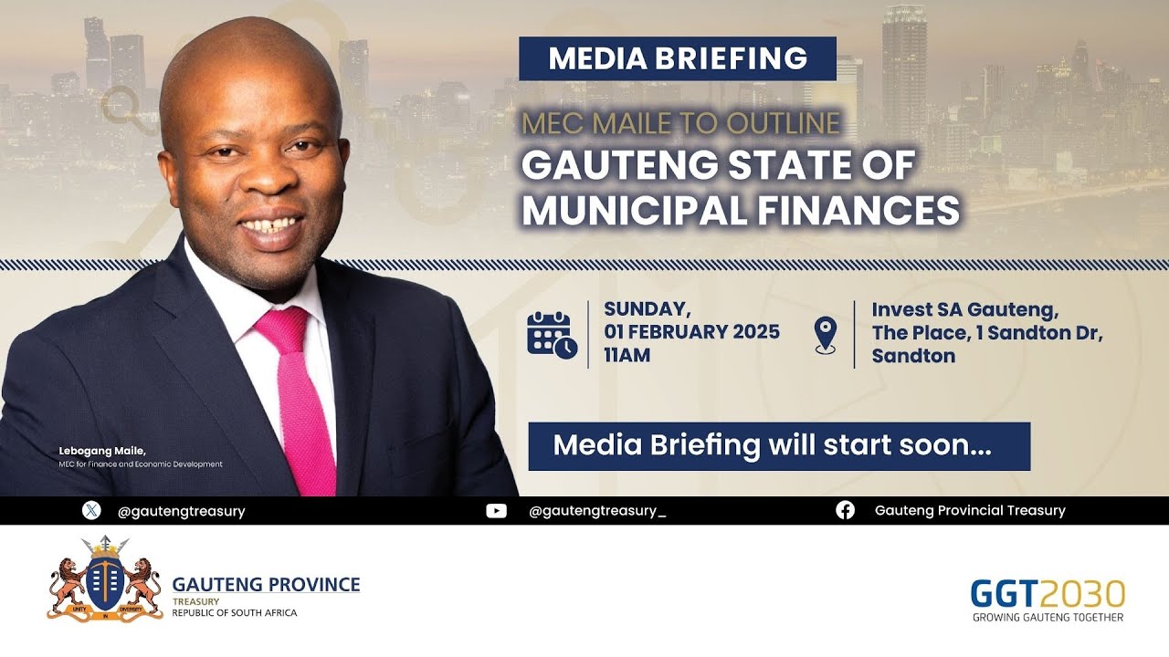 MEC Maile Media Briefing: Gauteng State Of Municipal Finances - YouTube