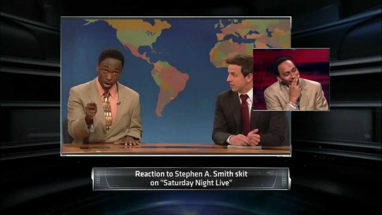 Stephen A. Smith reacts to Jay Pharoah's SNL Impression - YouTube