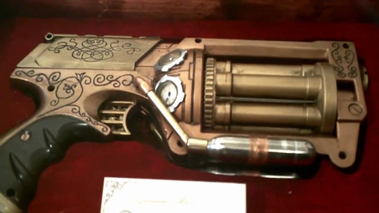 The Dreameater, Steampunk gun w/ Display Case, Print, and Holster - YouTube