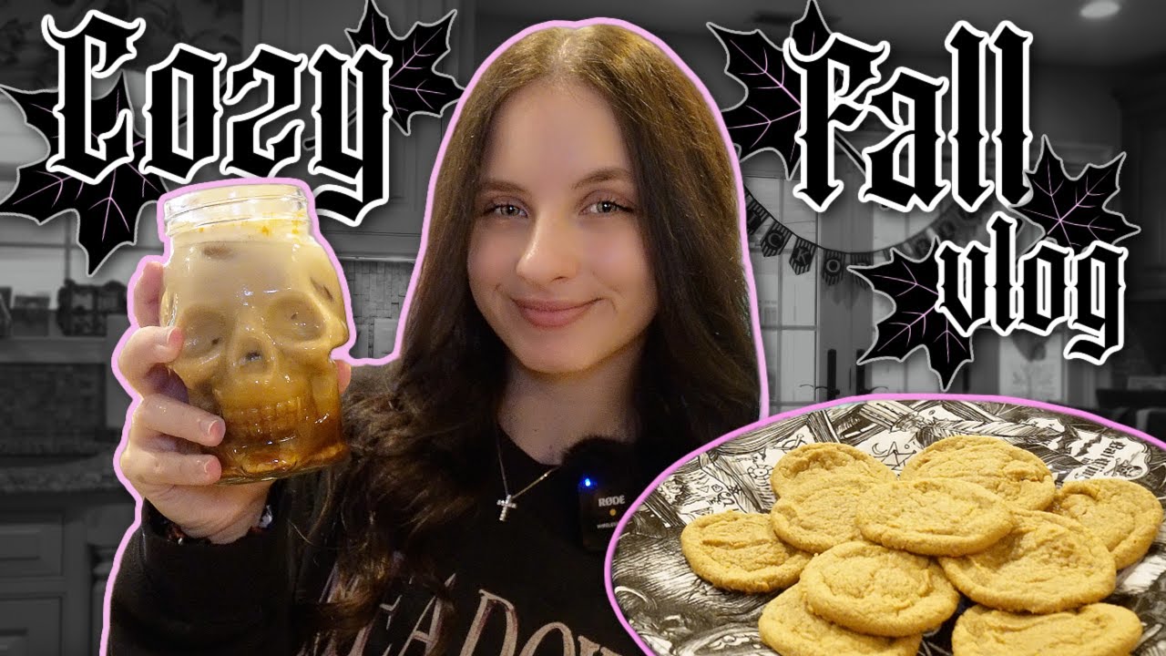 Cozy Fall Day Vlog (Baking pumpkin cookies, making a PSL, and so much ...