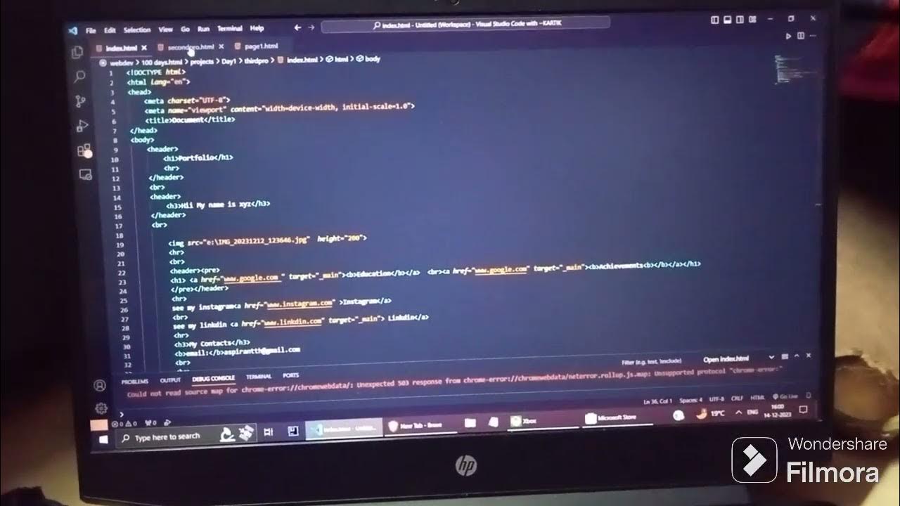Day 1/100 learning Webdev - YouTube