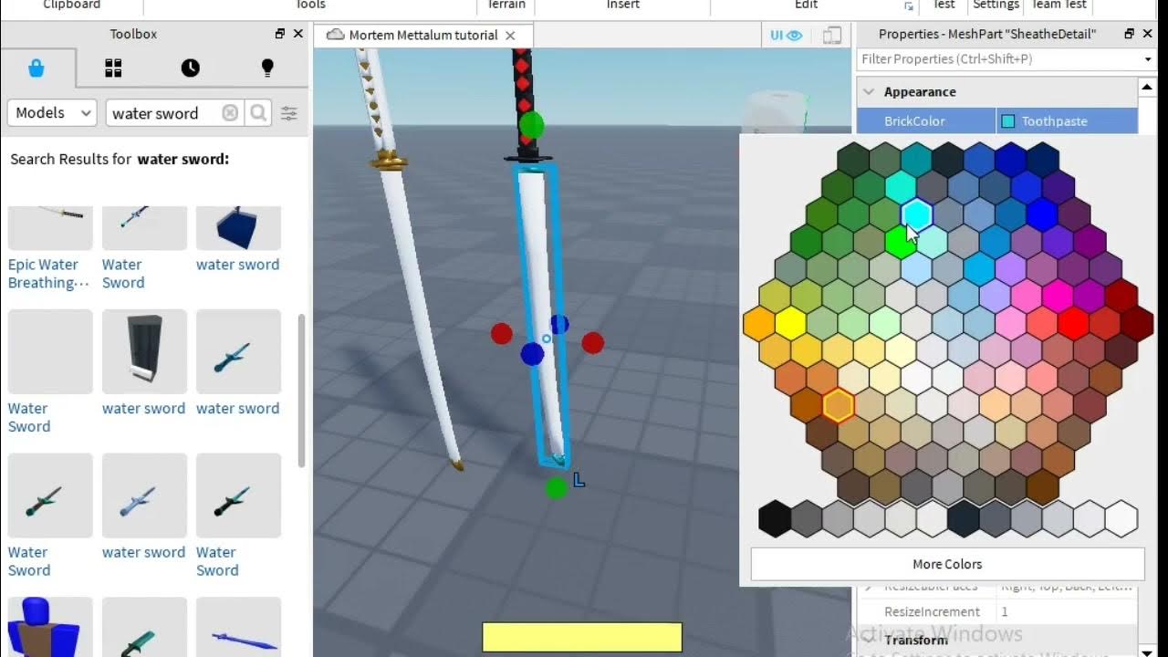 How to make Sword weld with sheath - Roblox Studio - YouTube