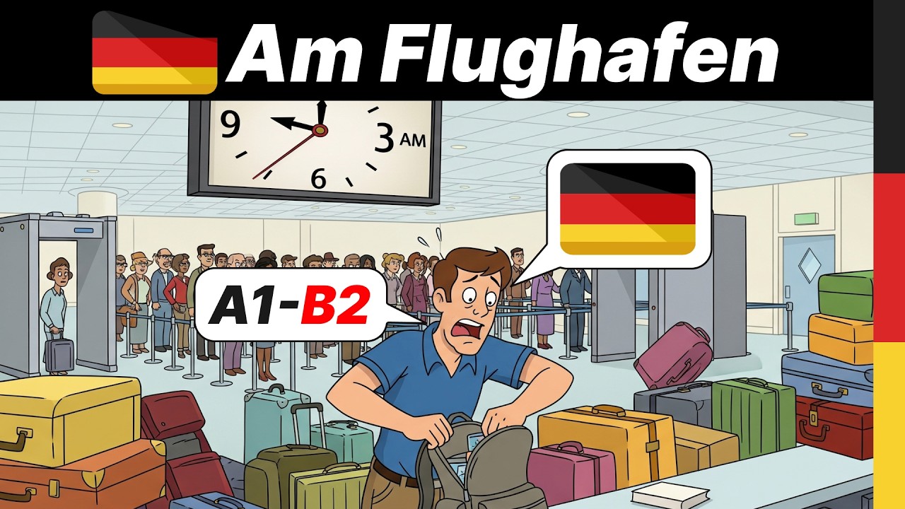 Learn German Naturally with Easy Everyday Conversations: Am Flughafen ...