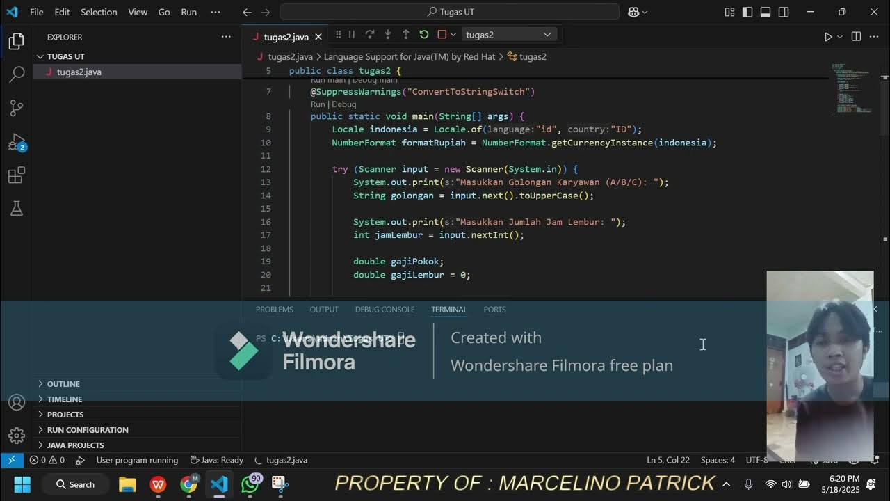 PROGRAM JAVA DI VS CODE (PAYROLL)ALGORITMA & PEMROGRAMAN UNIVERSITAS ...