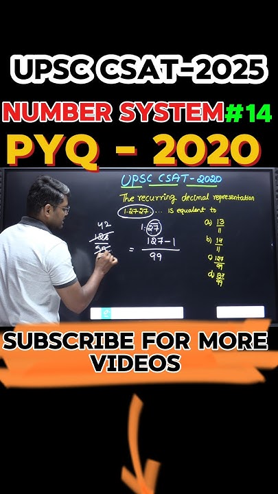 UPSC CSAT 2025 number system pyq 2020 #upsc #csat #prelims #pyqs #numbersystem #decimals # ...