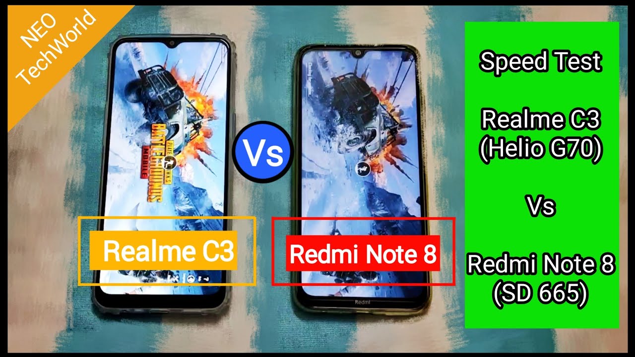 Realme C3 Vs Redmi Note 8 Speed Test Comparison | Helio G70 Vs ...