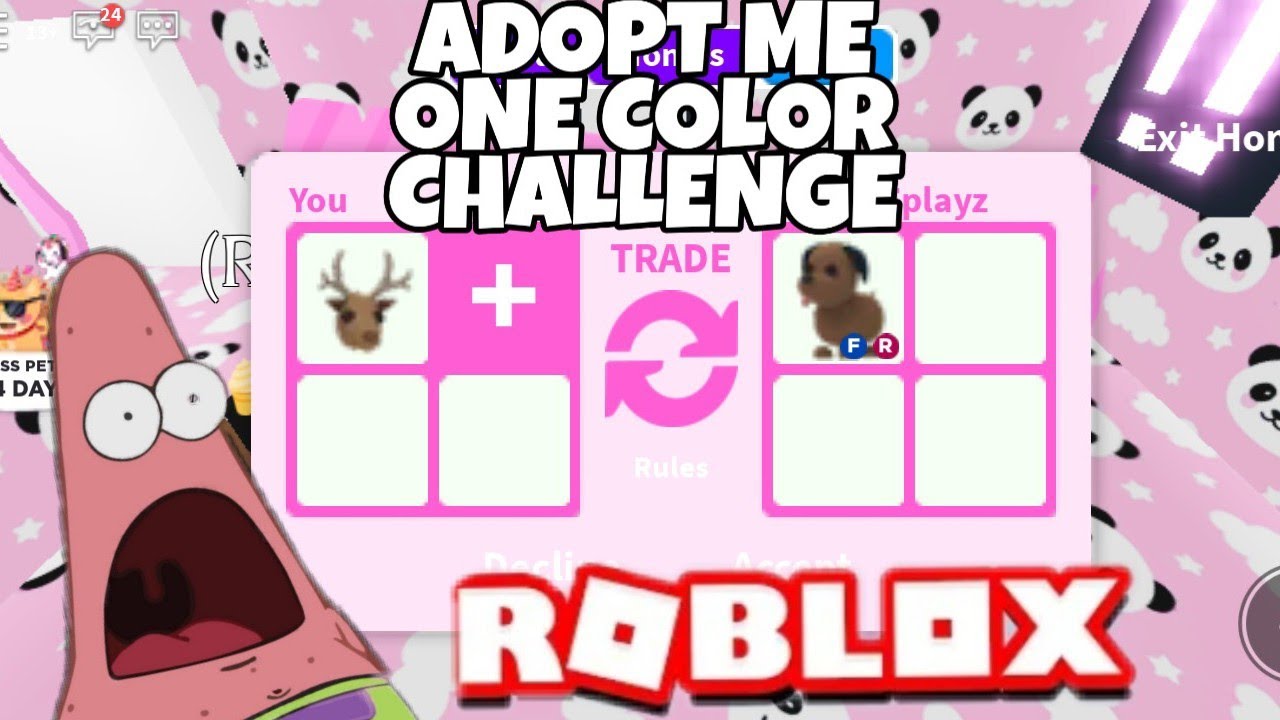 Playing ADOPT ME BUT One Color Trading Challenge in (ROBLOX) Adopt me ...