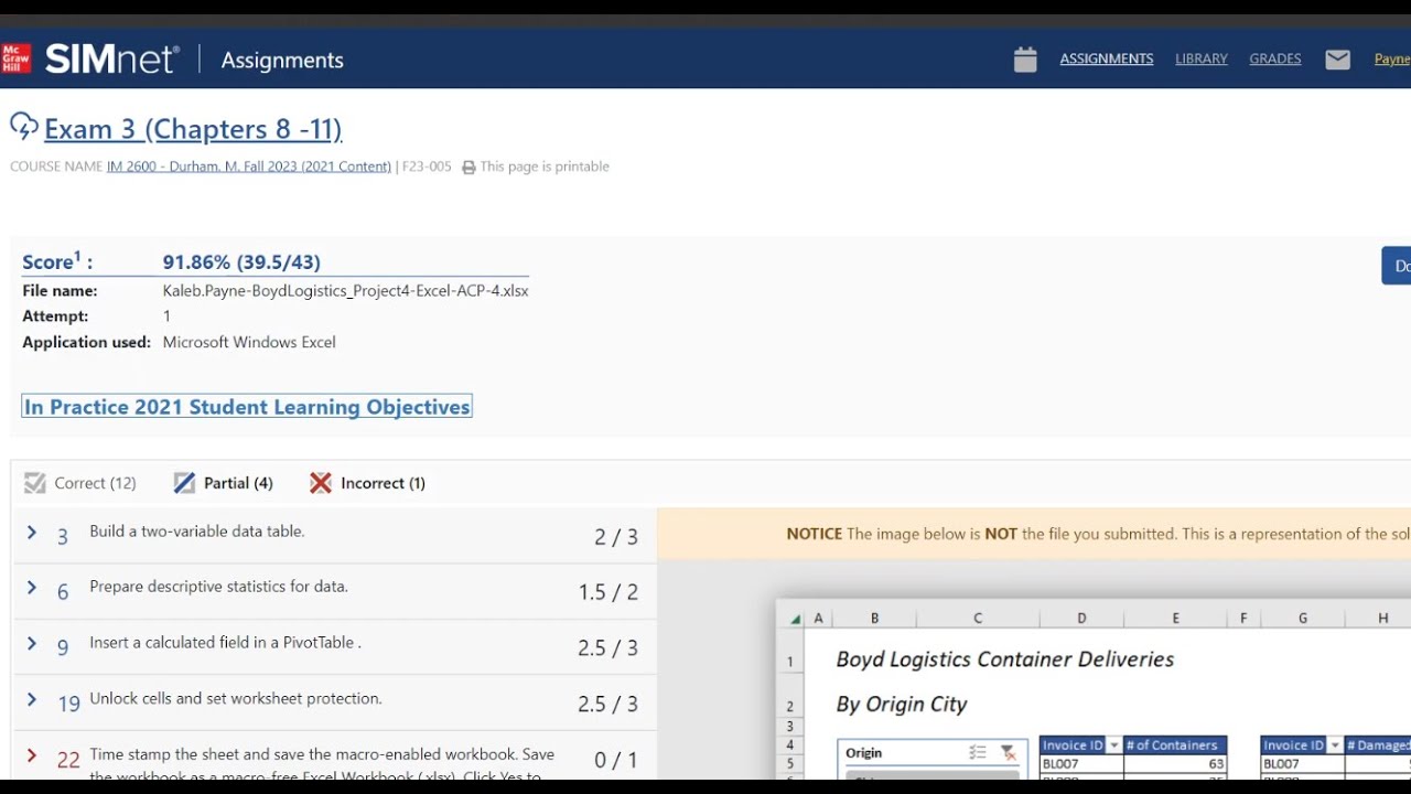 In Practice Excel 365: Application Capstone Project 4 | Exam 3 ...