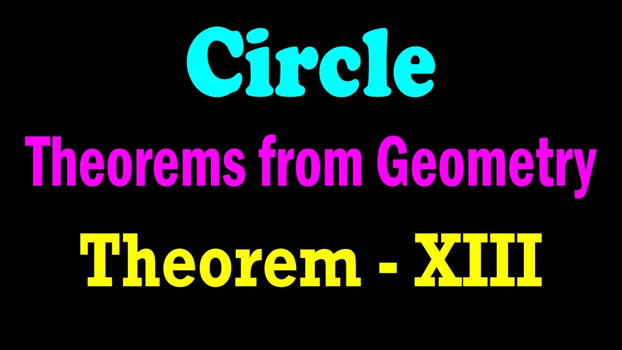 Circle Theorem-XIII : Chord Bisector Through Center is Perpendicular to ...
