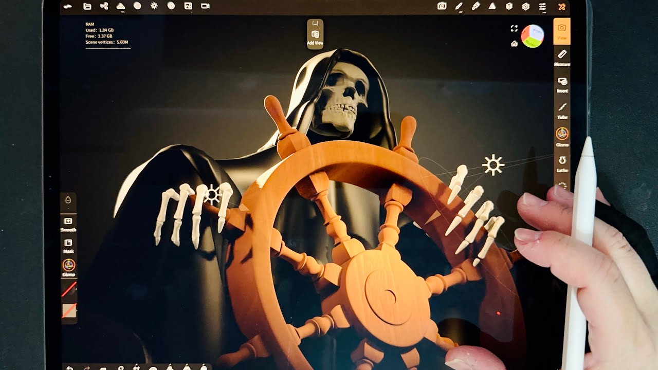 Sculpting Grim Reaper sailing to the Underworld (in Nomad Sculpt) - YouTube