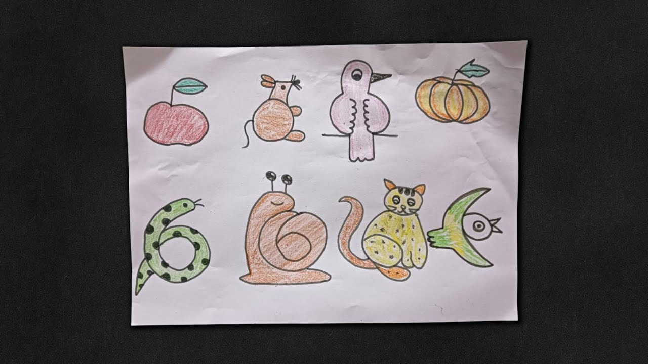 Drawing with Numbers (Part-1) | How to draw with 1-10 Numbers | Numbers ...