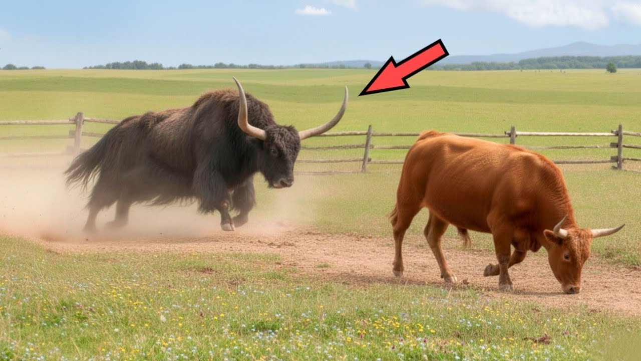 O yak fez isso quando viu o touro! 16 Momentos Tensos de Animais ...