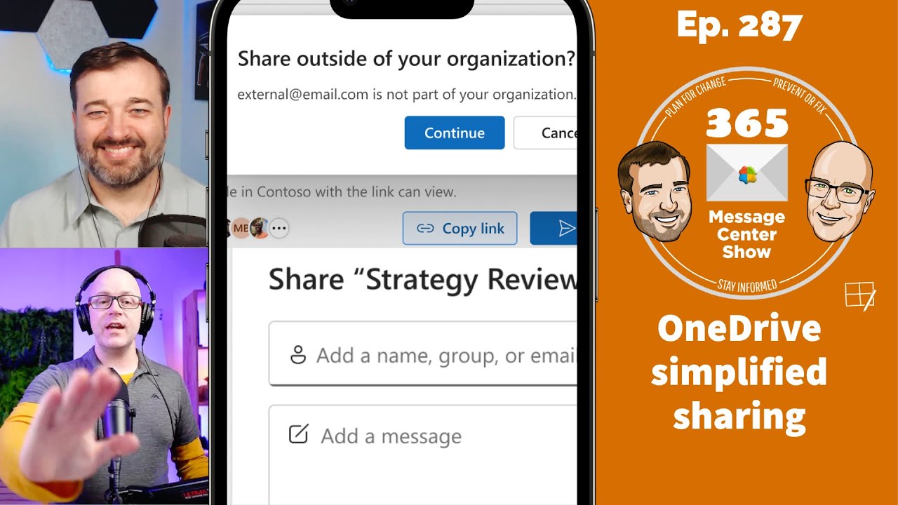 OneDrive simplified sharing, Connections news notifications, Teams work hours and location | Ep ...