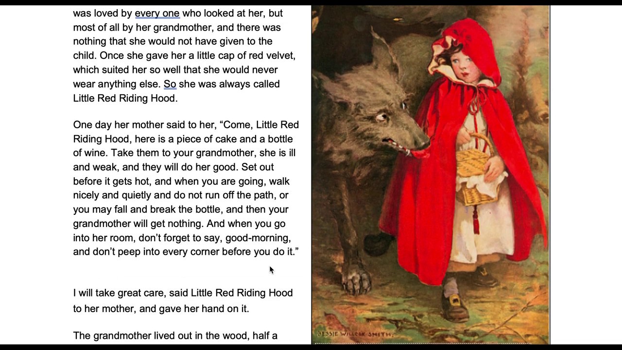 "Little Red Riding Hood" read aloud - YouTube