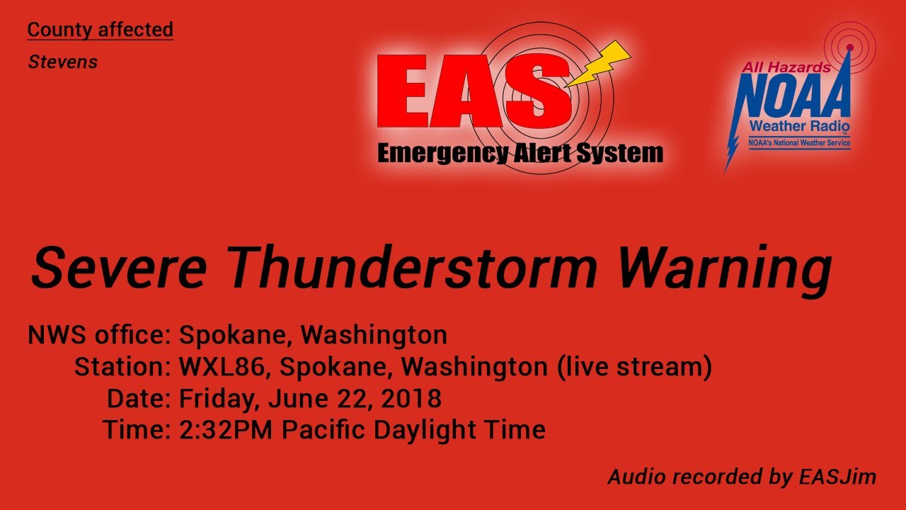 EAS #252-254: 3 NWR Severe Thunderstorm Warnings- June 22, 2018 - YouTube