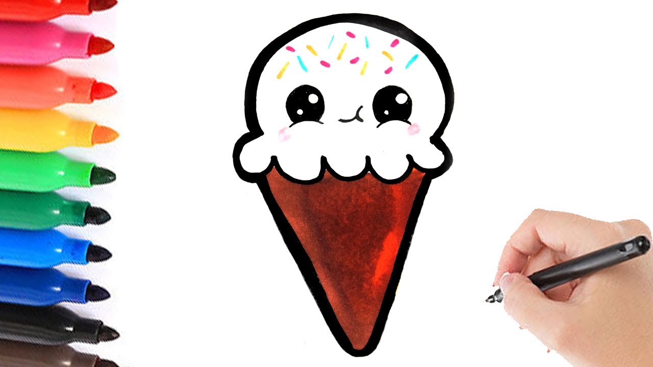 HOE TEKEN JE EEN SCHATTIG IJSHOORNTJE? - YouTube