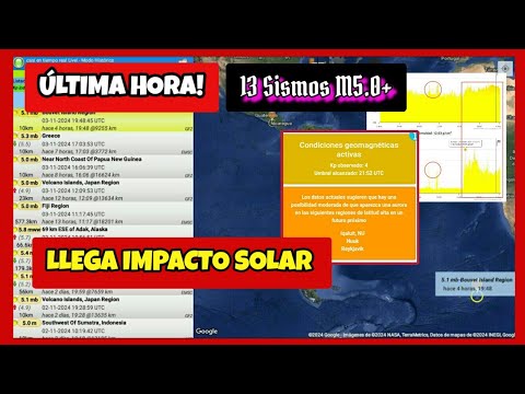 🔥 LLEGA IMPACTO SOLAR. SITUACIÓN GEOMAGNETICA Y 13 SISMOS M5.0+ - YouTube
