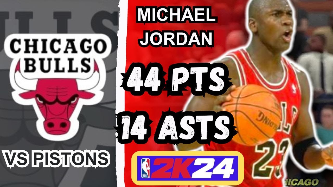 MICHAEL JORDAN season debut with DOUBLE-DOUBLE vs PISTONS! - YouTube