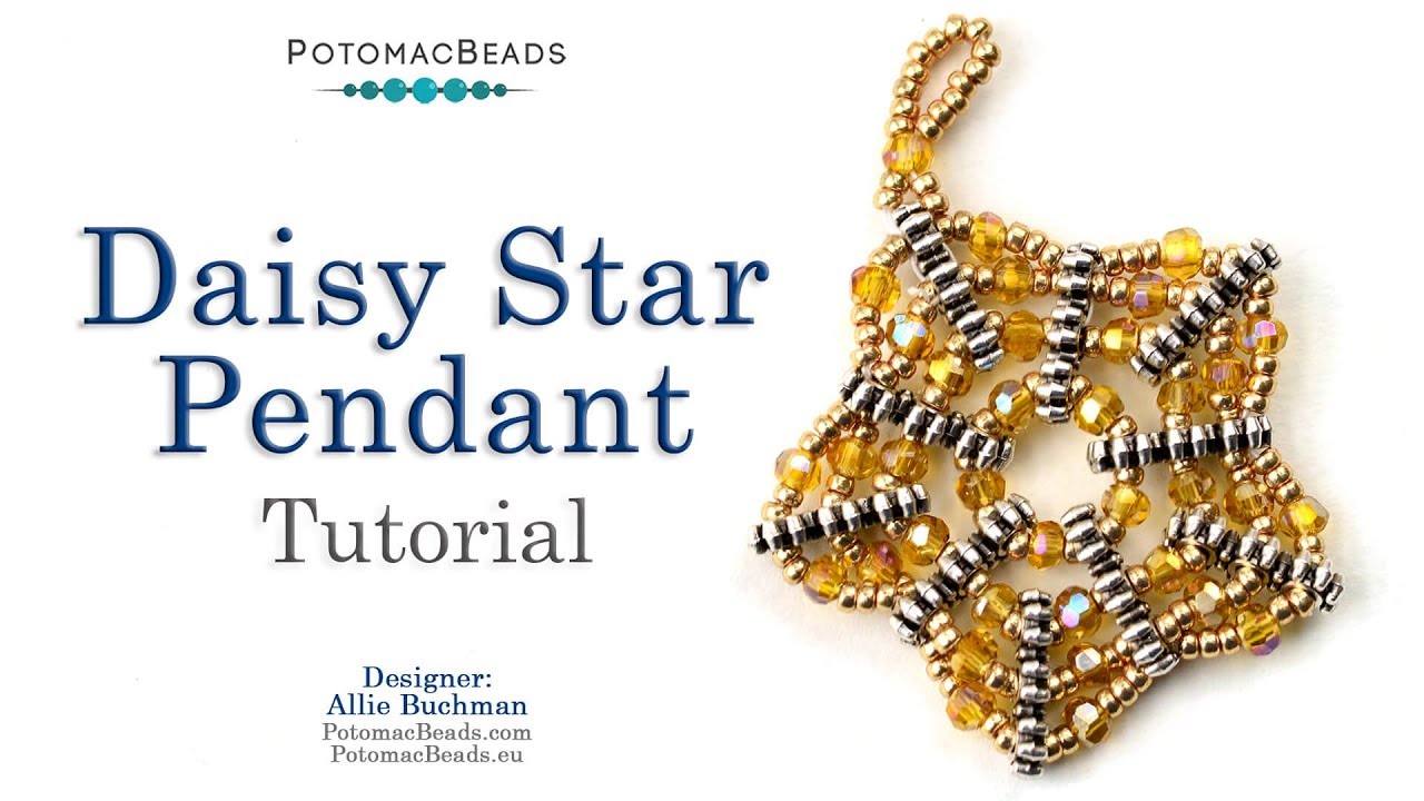 Daisy Star Pendant - DIY Jewelry Making Tutorial by PotomacBeads - YouTube