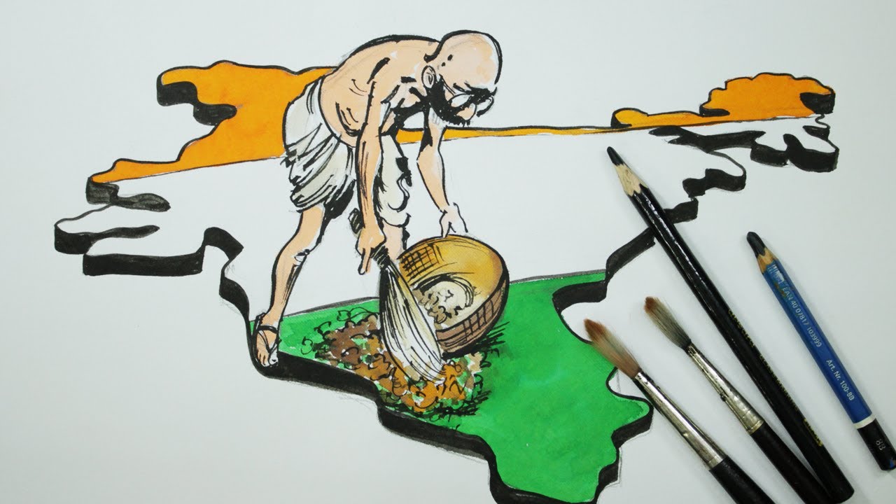 How to Draw Clean India Green India (swachh bharat) Drawing - By ...