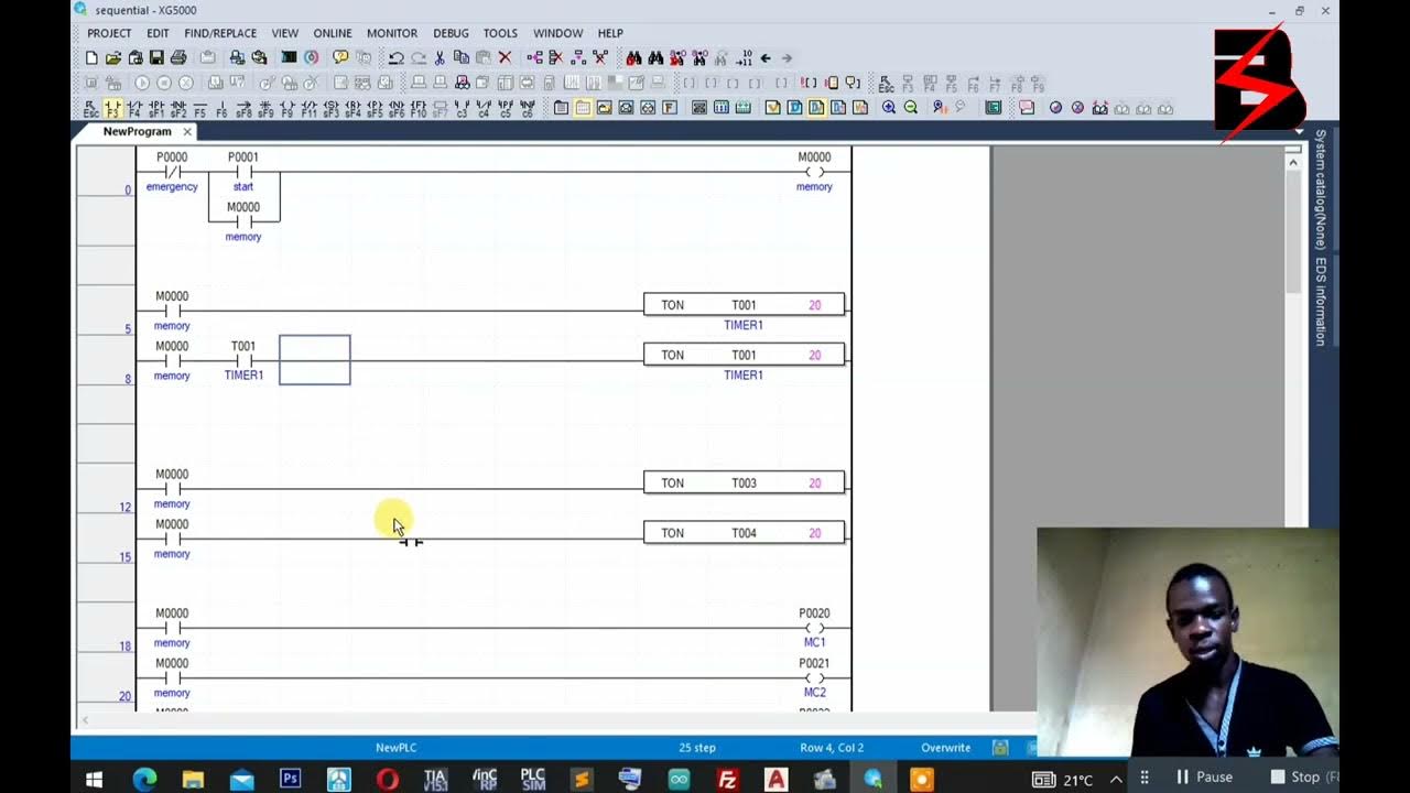 PLC Sequence control circuit Part 1 (Ladder Logic with XG500) - YouTube