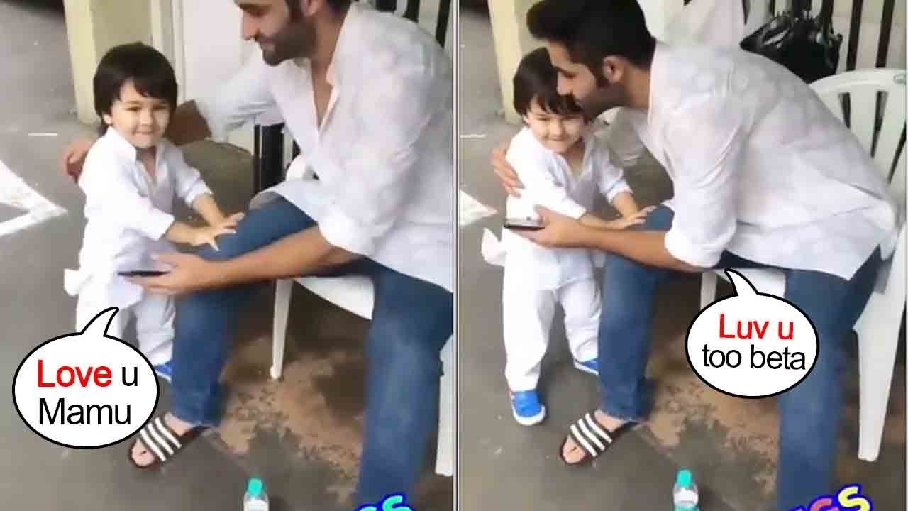TaimurAliKhan Sweetly Goes & HUGS Mamujaan Adaar Jain & Plays Wid Him ...