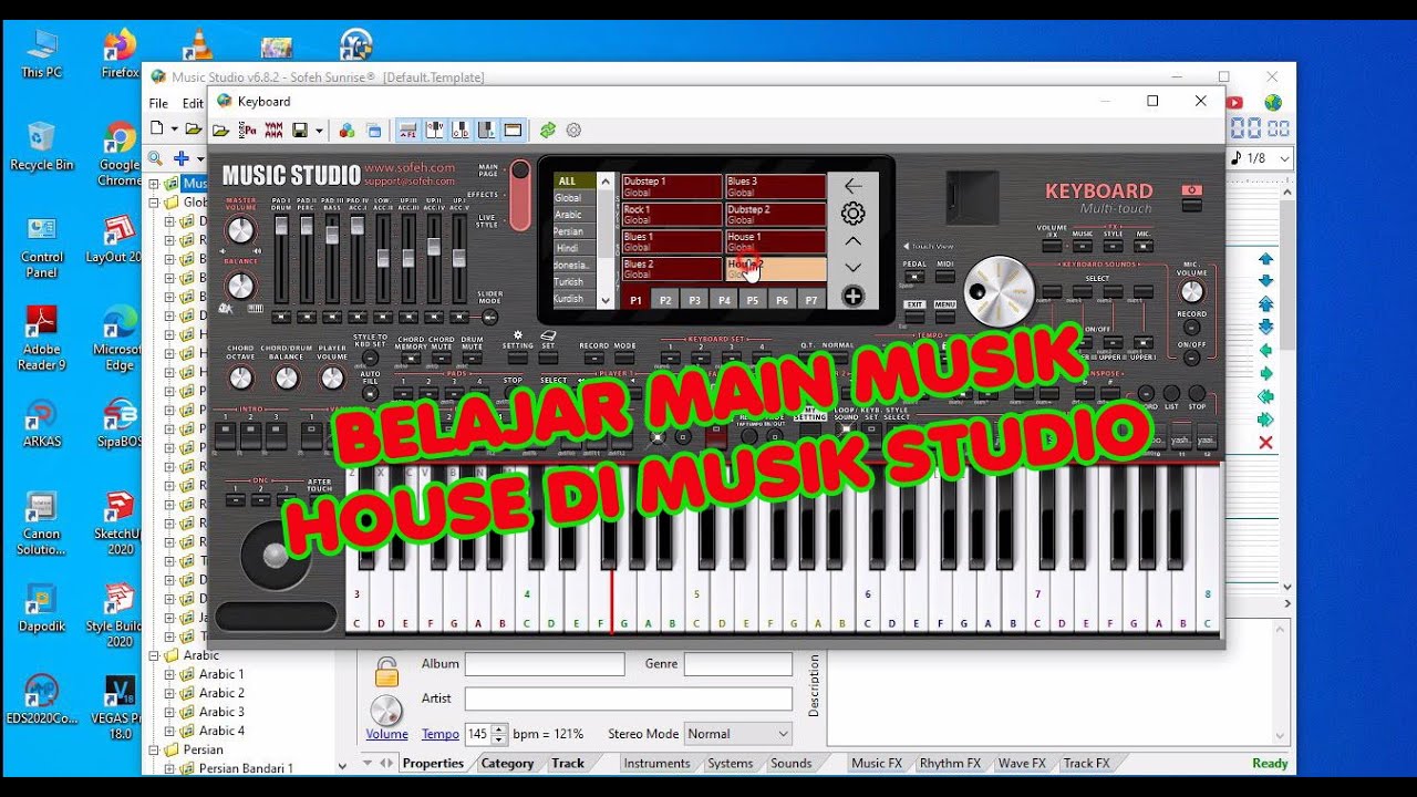 BELAJAR MAIN MUSIK HOUSE DI MUSIK STUDIO | ORG - YouTube