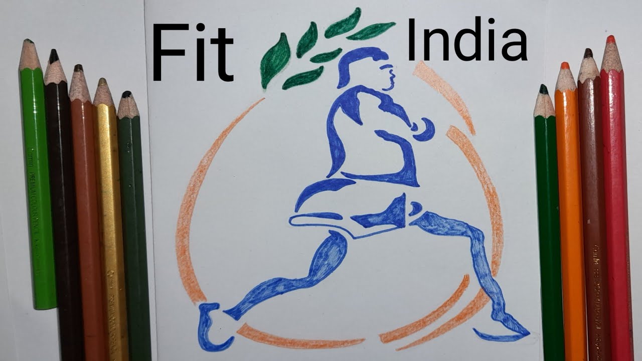Fit India Drawing, fit india hit india drawing, fit india school week ...