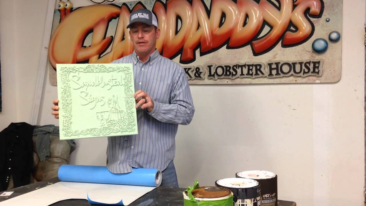 Sandblasting an HDU Sign: CORAFOAM® HDU/DUNA Board - YouTube
