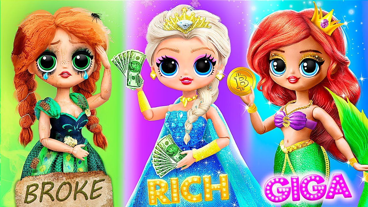 Princesses Fauchée, Riche et Giga-Riche / 32 DIY LOL Surprise La Reine ...