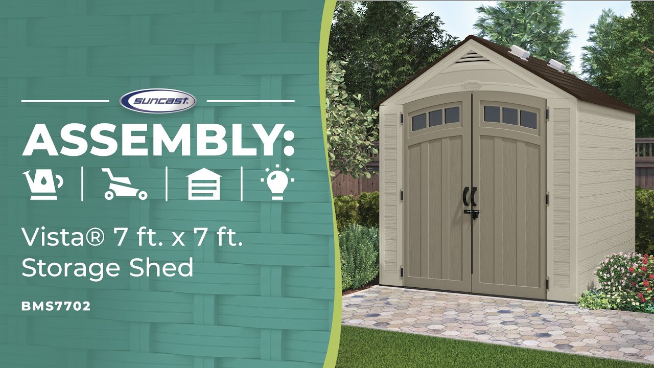 Suncast Vista 7 Ft X 7 Ft Storage Shed Assembly Video YouTube