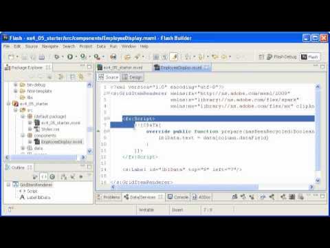 Flex in a Week :: v4 05 DataGrid ItemRenderer ItemEditor - YouTube